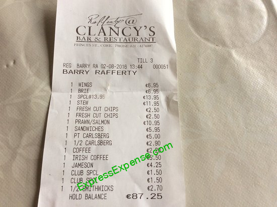 Restaurant Check Picture Of Clancy S Bar Restaurant Cork