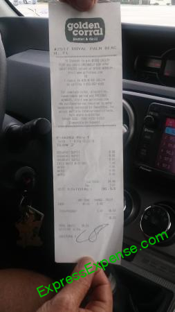 Receipt Picture Of Golden Corral West Palm Beach Tripadvisor